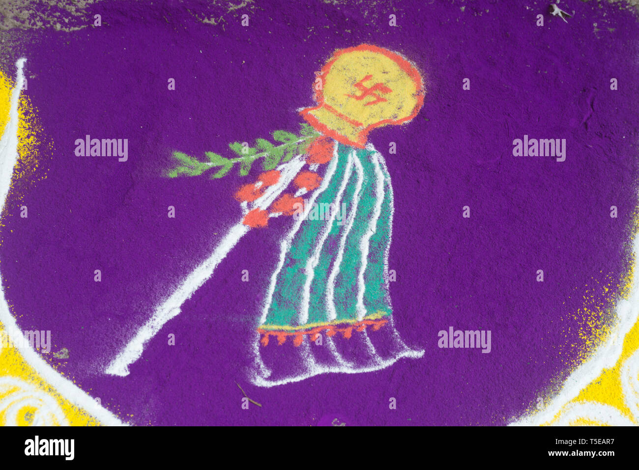 Rangoli for celebrating Gudi Padva Festival, Thane Maharashtra, India ...