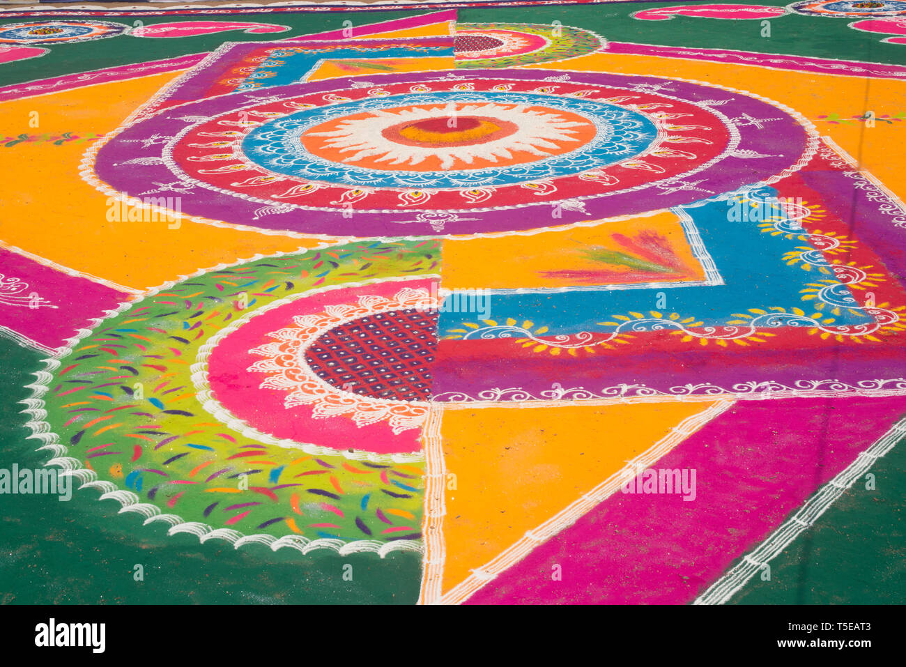 huge Rangoli for celebrating Gudi Padva Festival, Thane Maharashtra ...