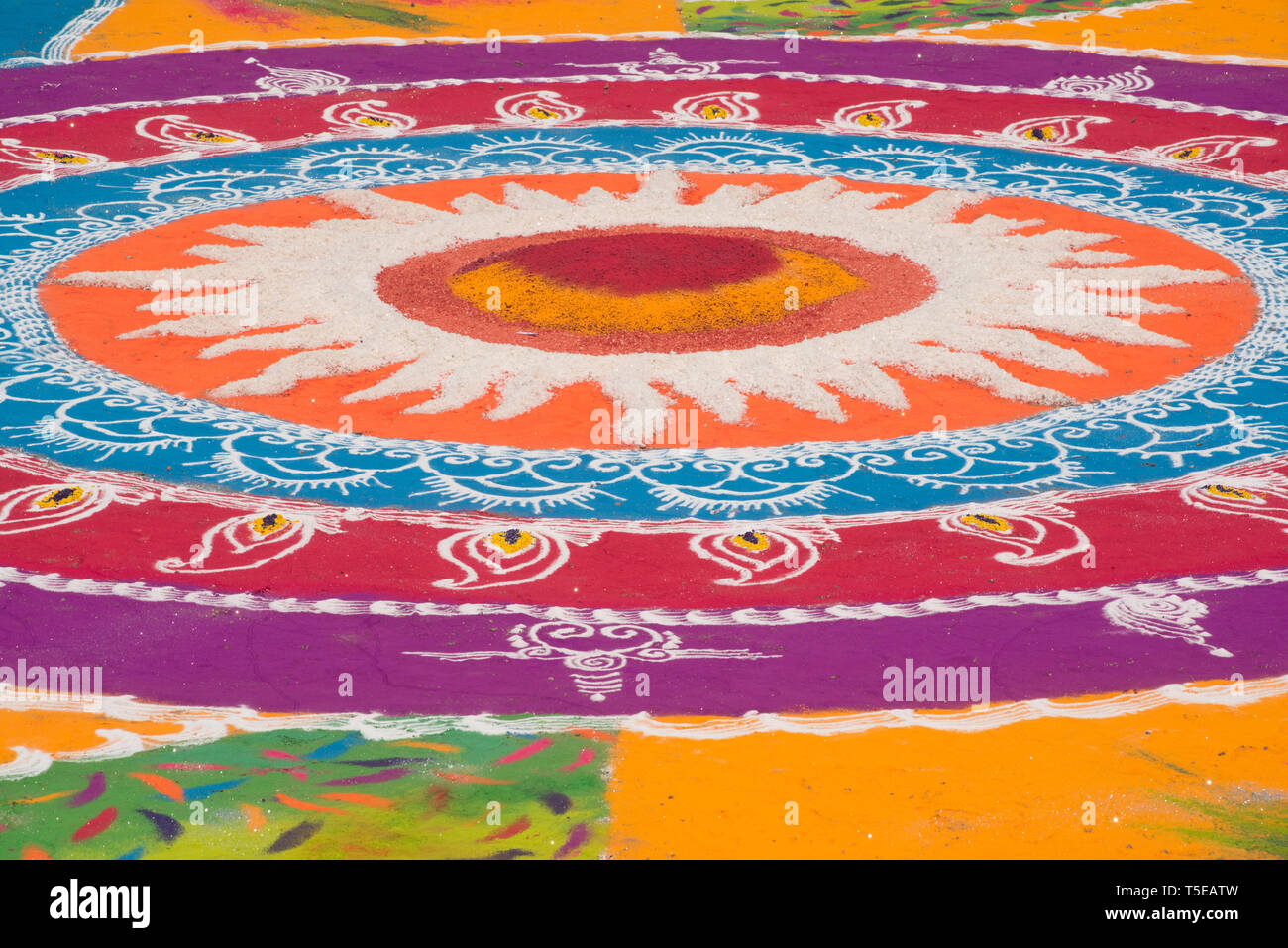 huge Rangoli for celebrating Gudi Padva Festival, Thane Maharashtra ...