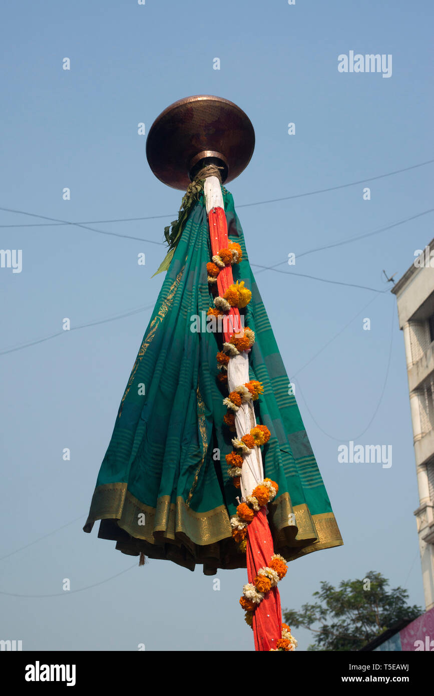 Gudi raised for celebrating Gudi Padva Festival, Thane Maharashtra ...