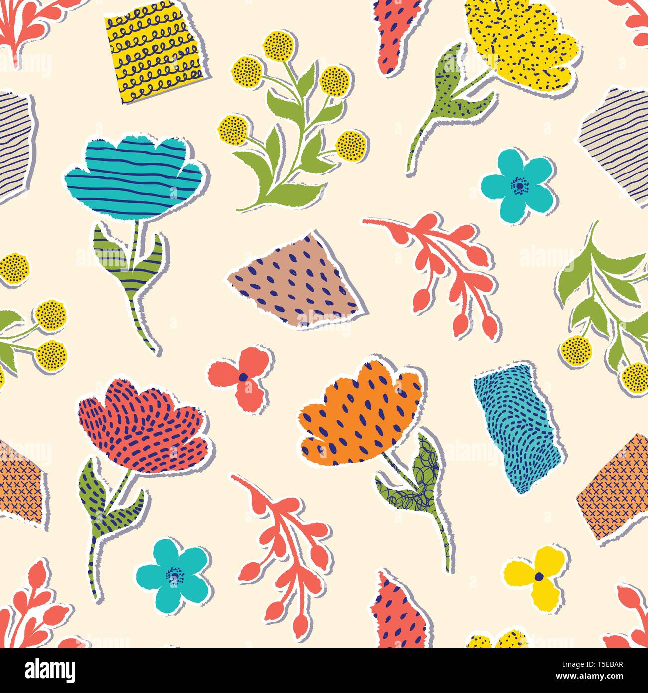 Torn paper collage flowers hi-res stock photography and images - Alamy