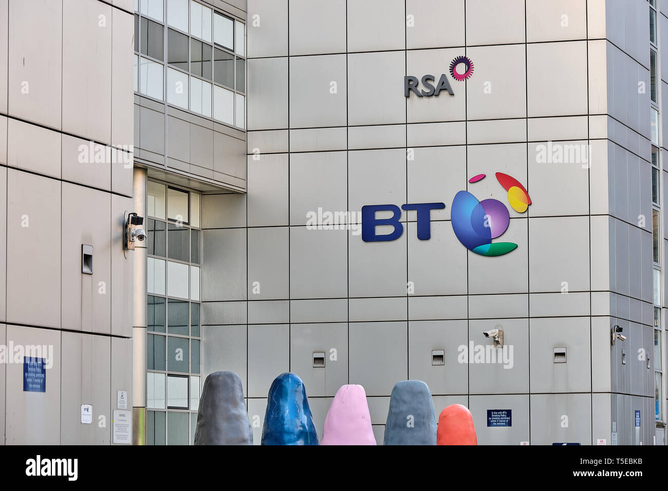 Modern street BT office building at Broomielaw in Glasgow Scotland ...