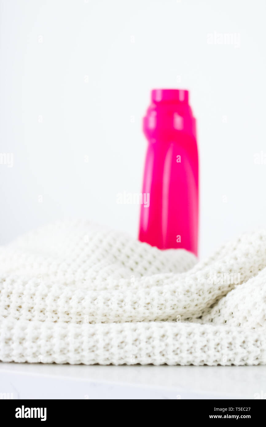 Housekeeping, fabric textures and handmade knitwear concept - Warm ...