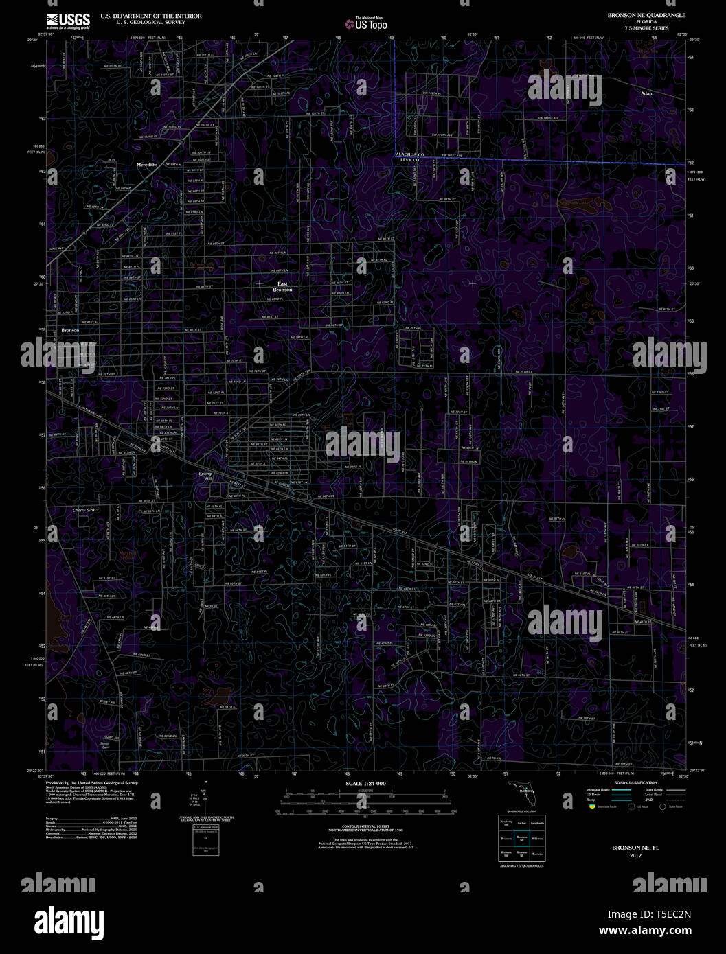 Map of bronson hi-res stock photography and images - Alamy
