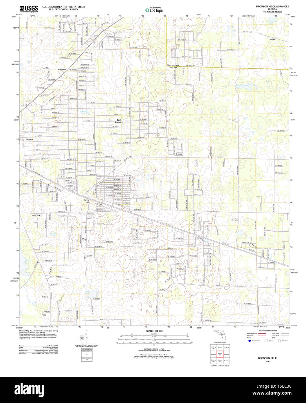 Map of bronson hi-res stock photography and images - Alamy