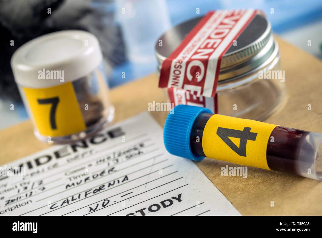 Police record along with some forensic evidence of murder at Laboratory ...