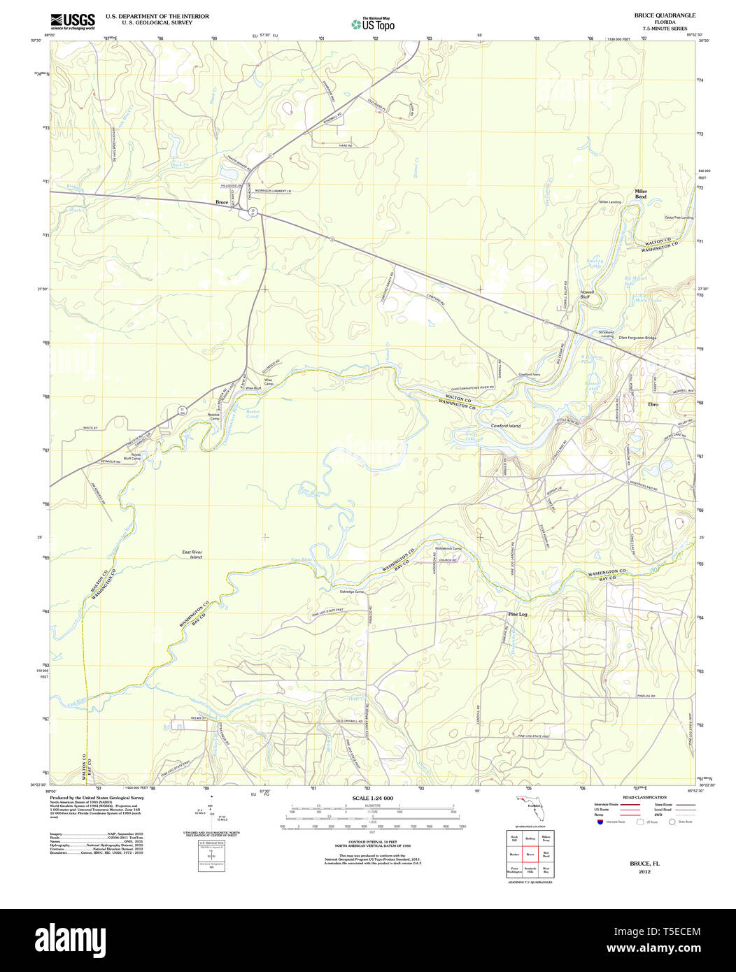 Florida map usgs hi-res stock photography and images - Alamy