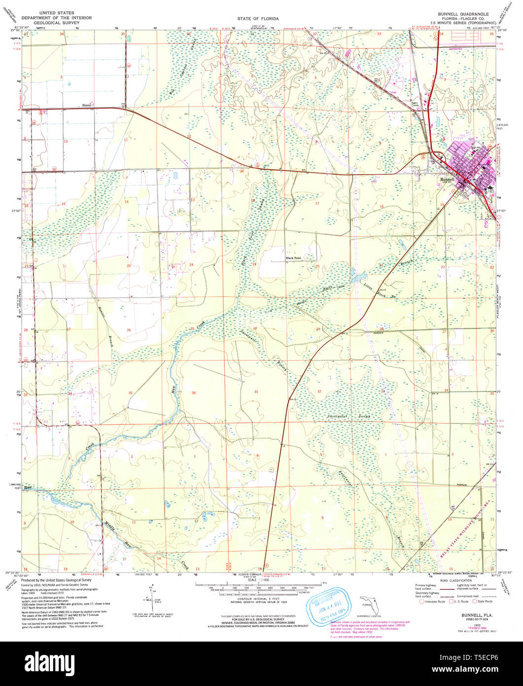 Bunnell florida map hi-res stock photography and images - Alamy