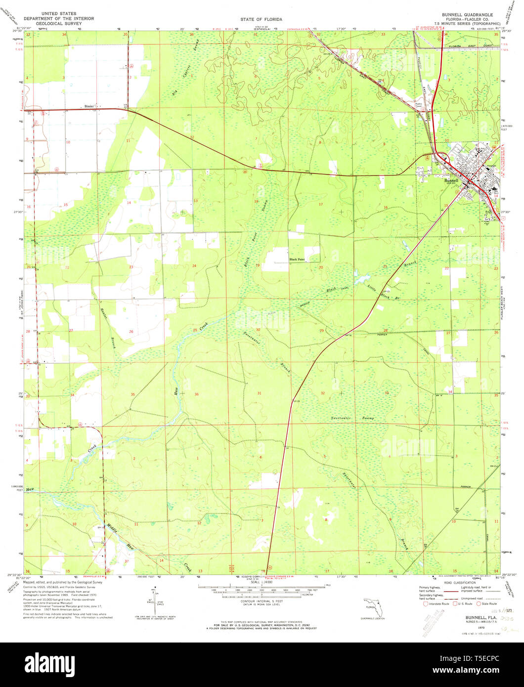 Bunnell florida map hi-res stock photography and images - Alamy