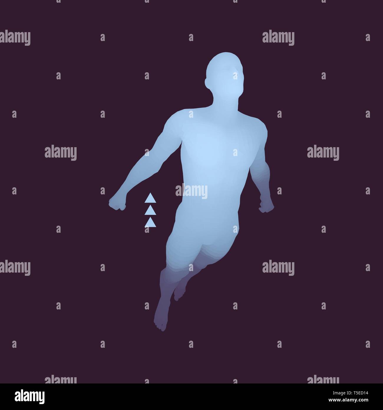 Jumping Man. 3D Model of Man. Human Body. Sport Symbol. Design Element ...