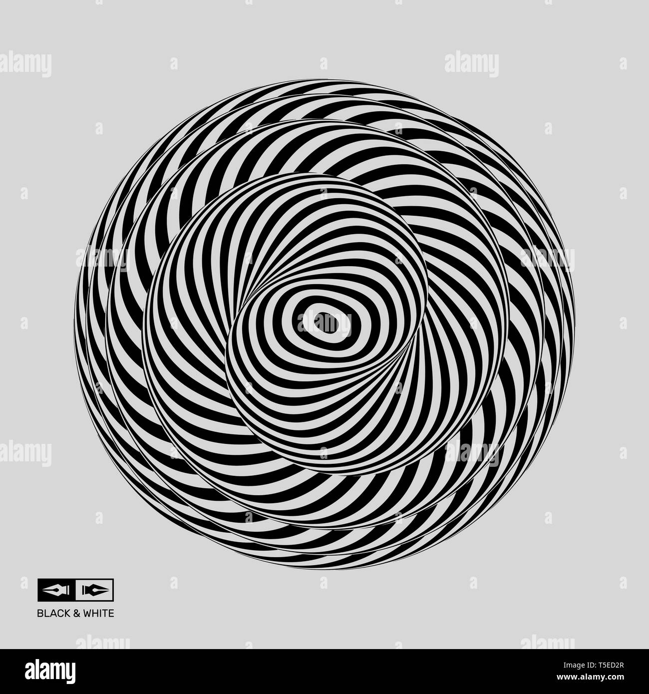 Pattern with optical illusion. Abstract background. 3D vector ...