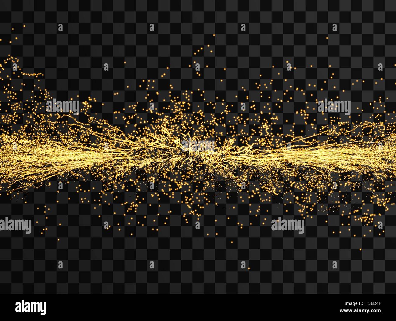 Electricity lighting effects. Array with dynamic particles. 3d ...