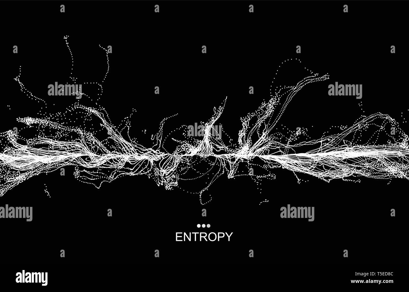 Array with Dynamic Particles. 3D Technology Style. Abstract Background ...