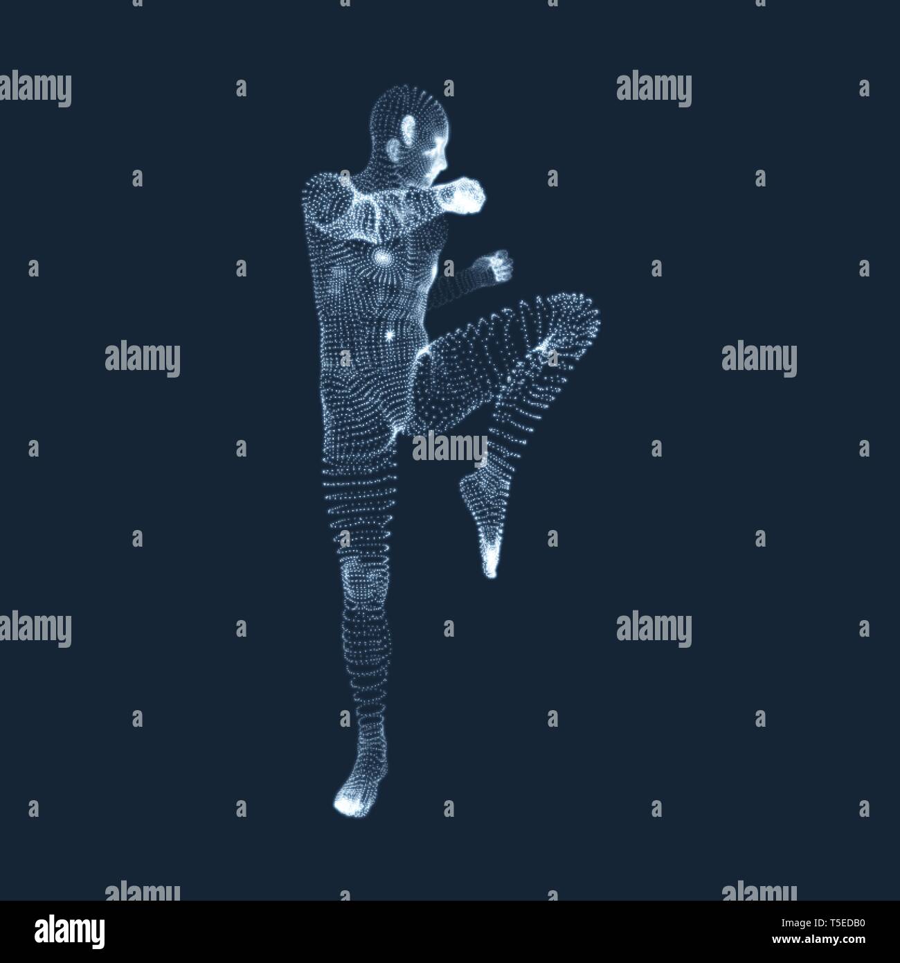 Kickbox Fighter Preparing to Execute a High Kick. Fitness, Sport ...