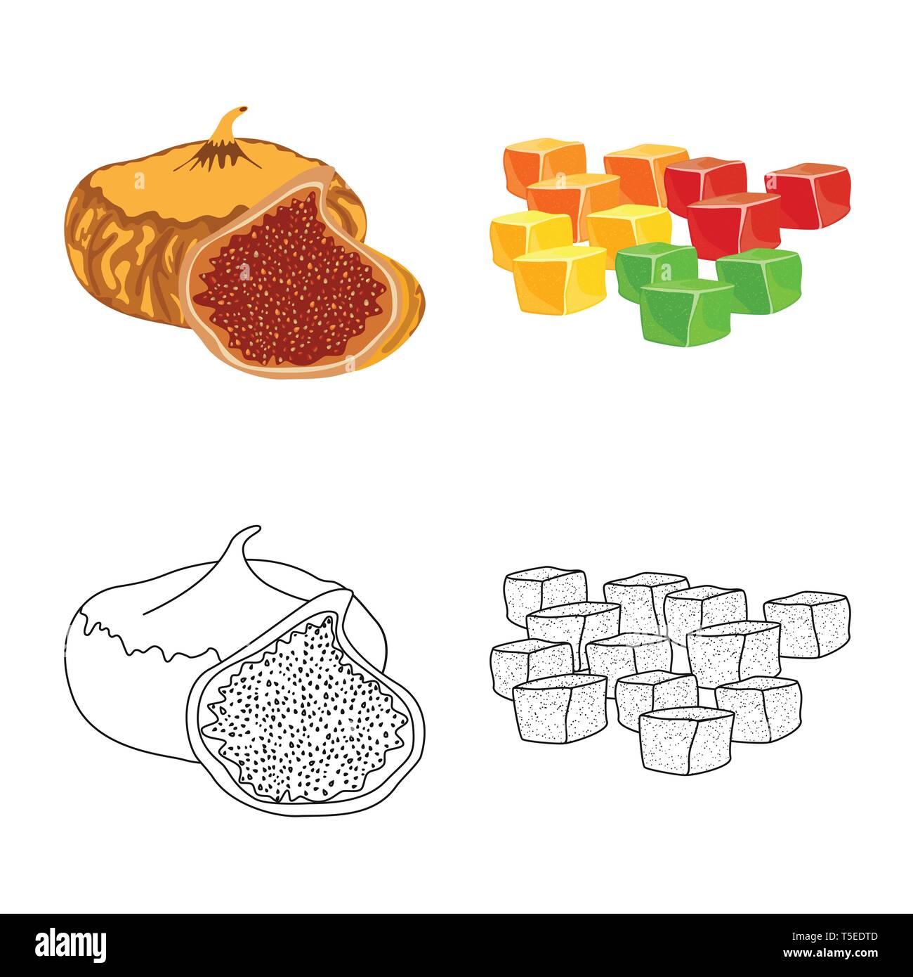 Vector illustration of food and raw logo. Set of food and nature stock ...