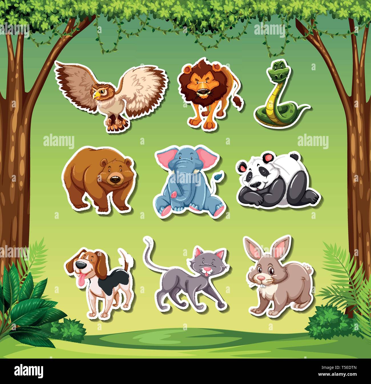 Set of animal sticker illustration Stock Vector Image & Art - Alamy