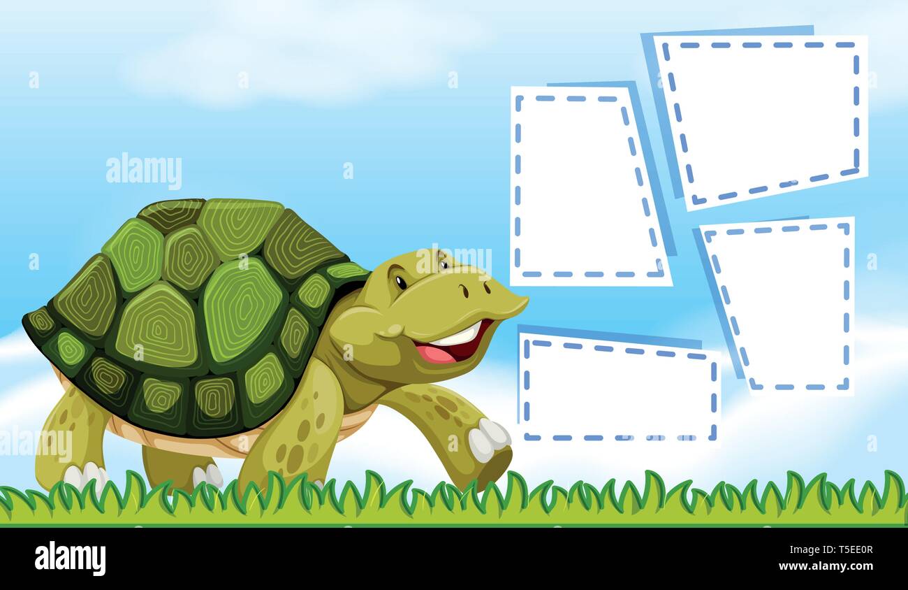 Turtle on note template illustration Stock Vector Image & Art - Alamy