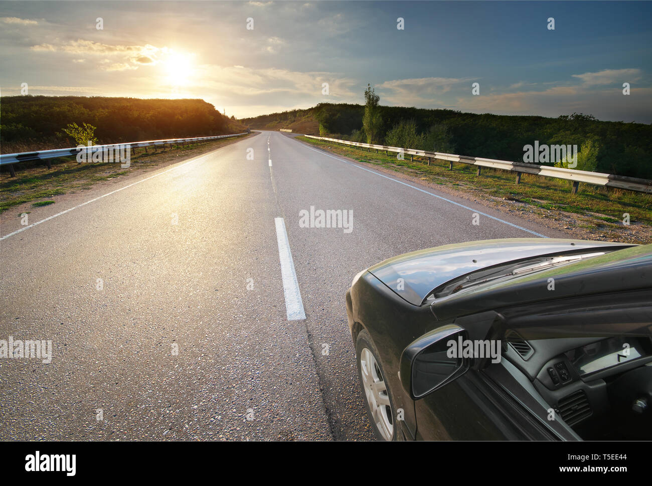 Car on road. Element of design Stock Photo - Alamy