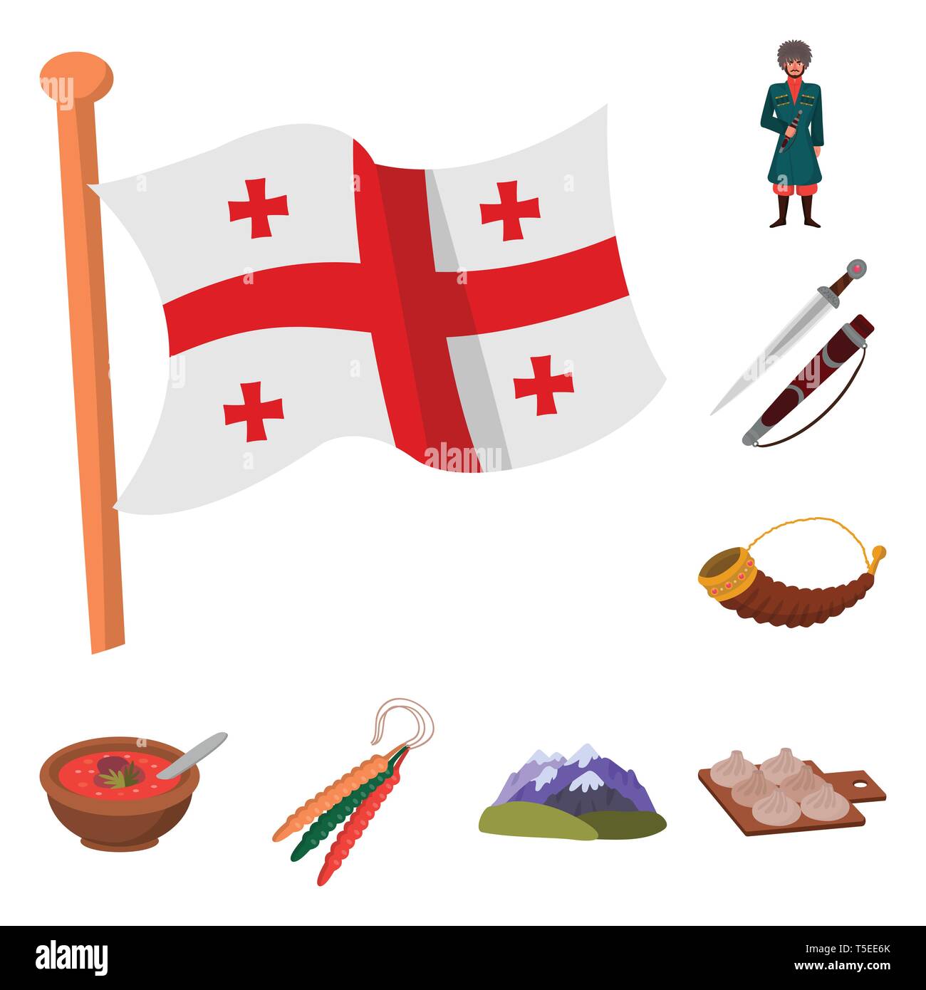 Vector design of Caucasus and traditions logo. Set of Caucasus and ...