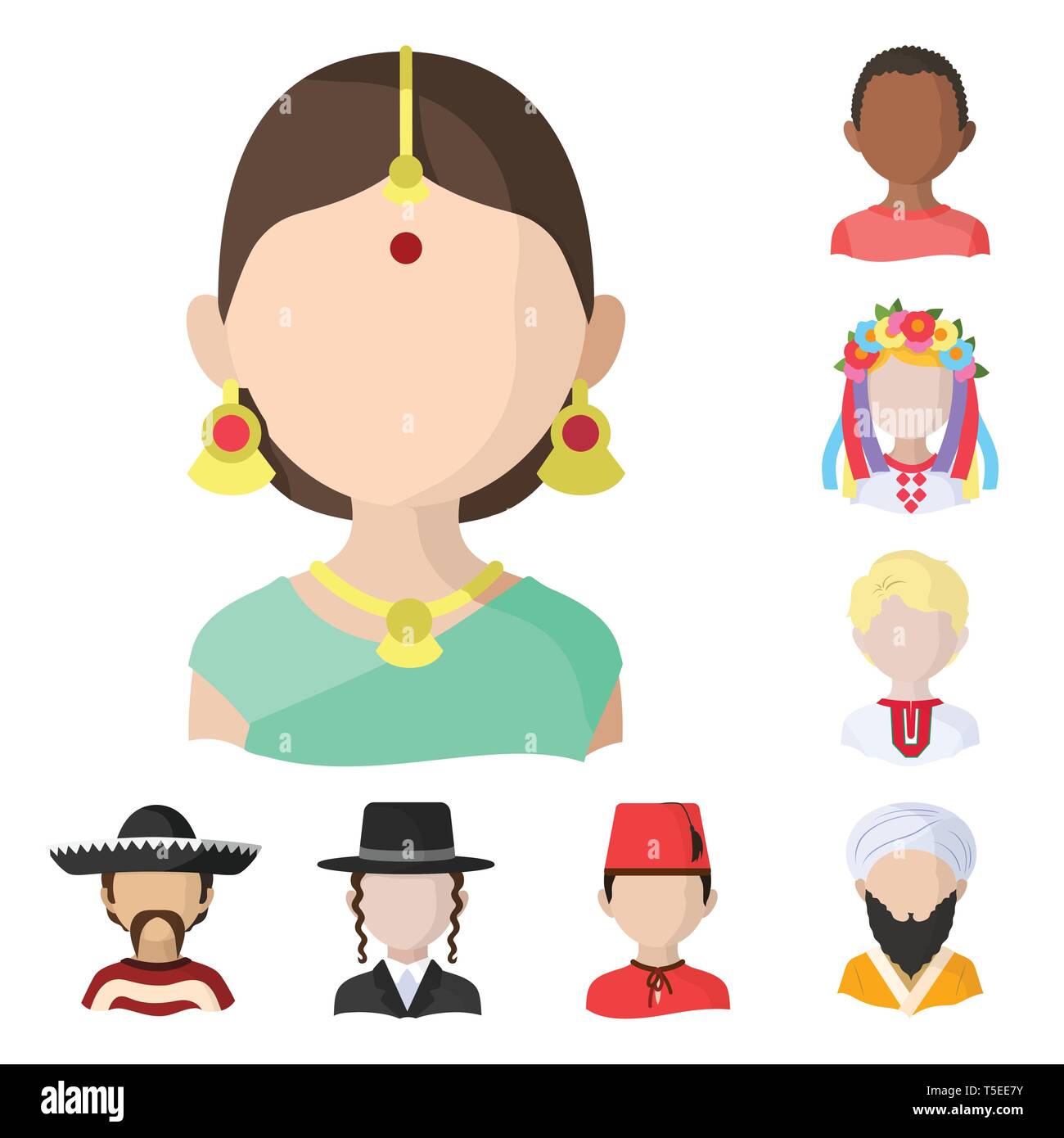 Vector illustration of nation and race logo. Set of nation and user ...