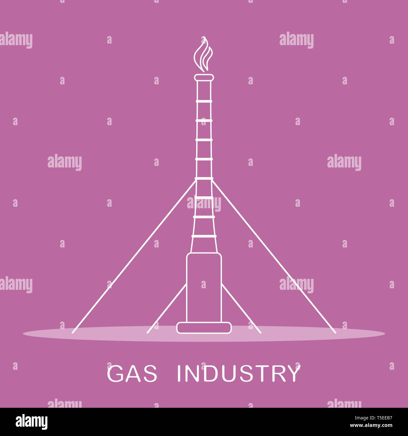 Vector illustration with equipment for gas production. Gas industry ...