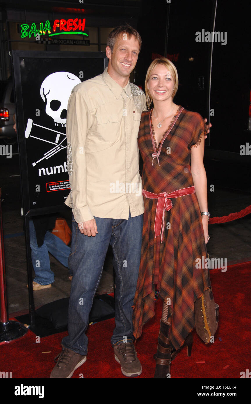 LOS ANGELES, CA. September 21, 2006: Skateboard star TONY HAWK & wife ...
