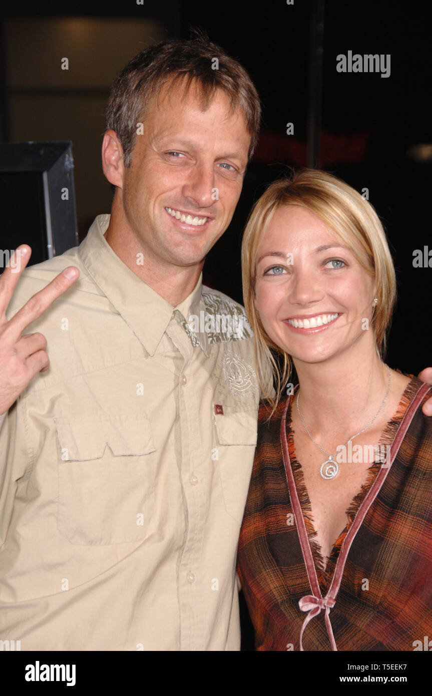 LOS ANGELES, CA. September 21, 2006: Skateboard star TONY HAWK & wife ...