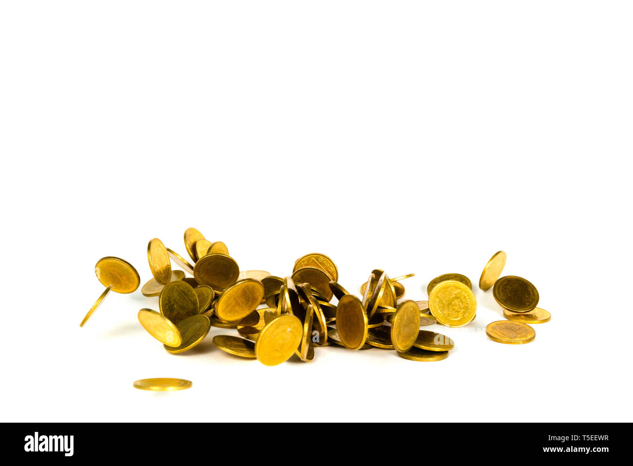 Movement of falling gold coin, flying coin, rain money isolated on ...