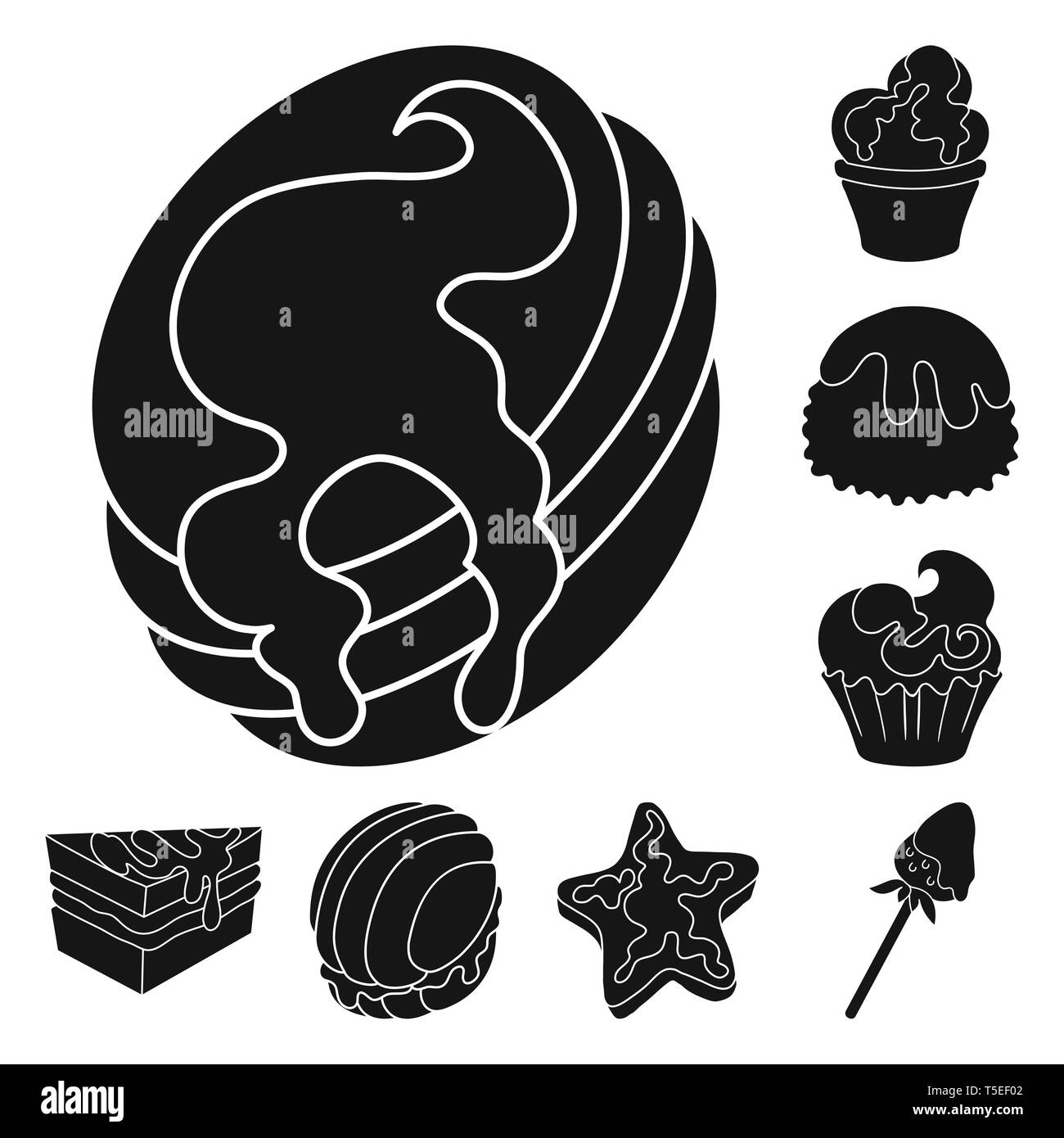 Vector illustration of sweetness and product logo. Set of sweetness and ...
