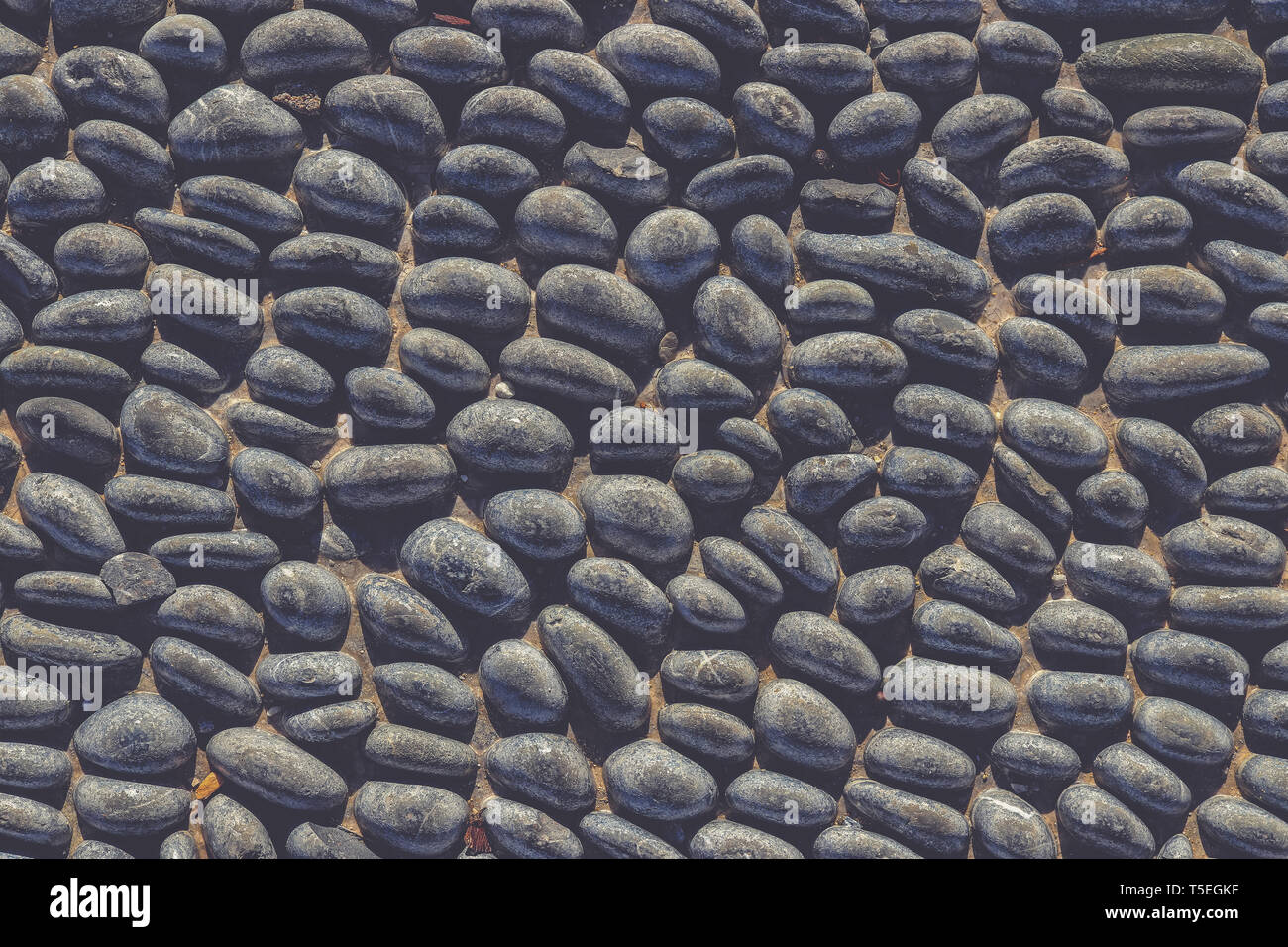 Lot of white masonry cladding pebble texture. Stones pattern background ...