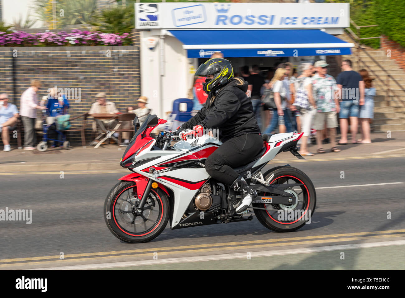 Female riding Honda CBR at the Southend Shakedown Resurrection ...