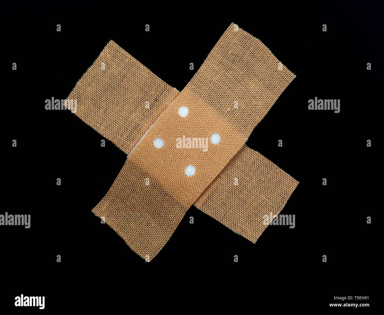 Bandage plaster. Two pieces of dressing plaster stuck on each other ...