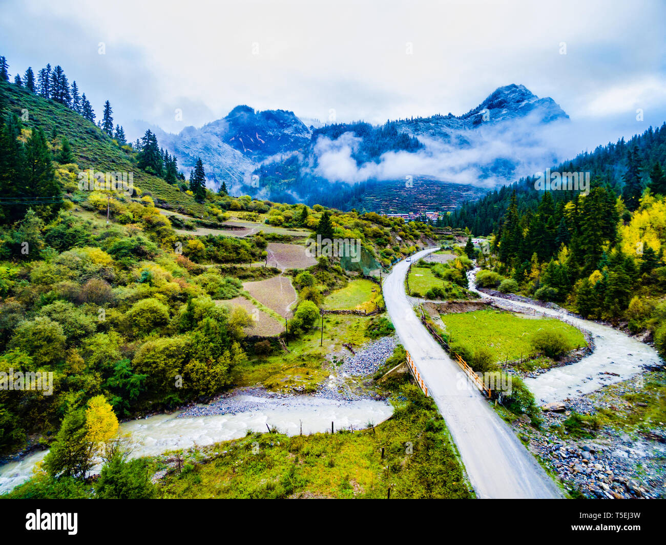 aerial view Scenery of Zhagana in Gannan, Chinese Gansu Stock Photo - Alamy