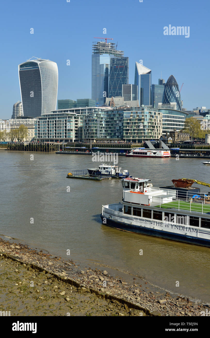 View of River Thames and the City from More London Riverside, London ...