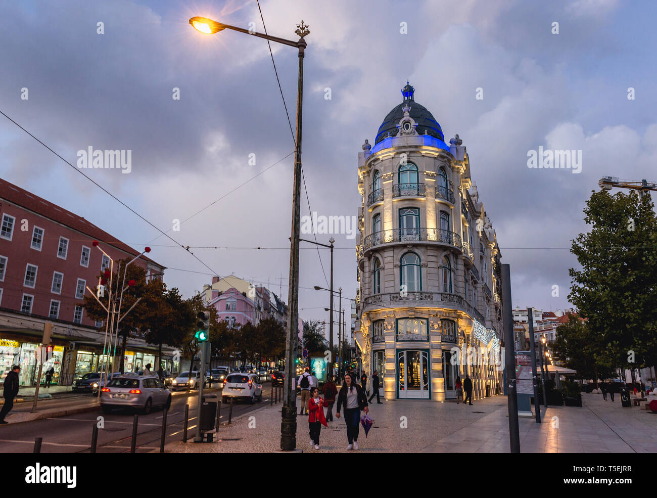 Building on Avenida Almirante Reis street in Arroios district of Lisbon ...