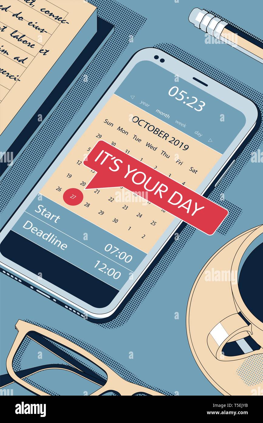 It Is Your Day - Vector Halftone Isometric Illustration Stock Vector ...