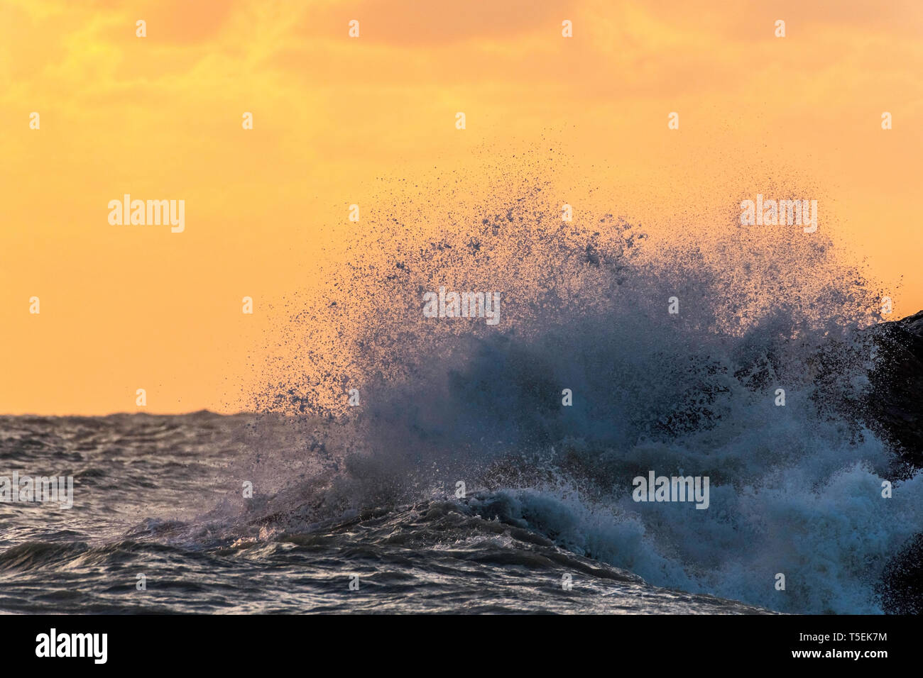 Splash rock at the sea Stock Photo - Alamy