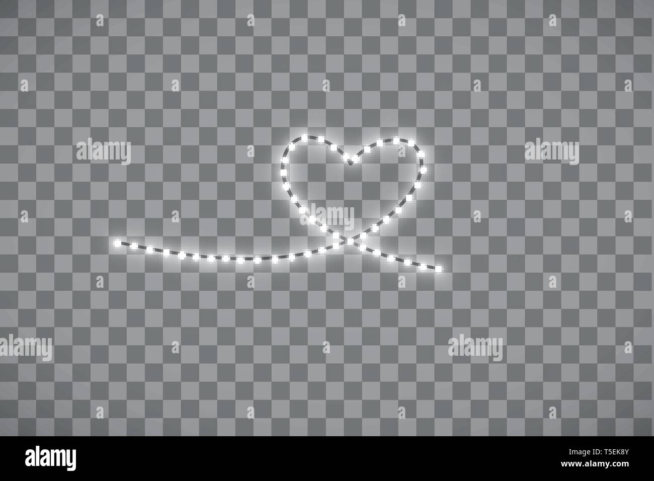 Track in the form of a strip of shiny LED strip in the shape of a heart ...