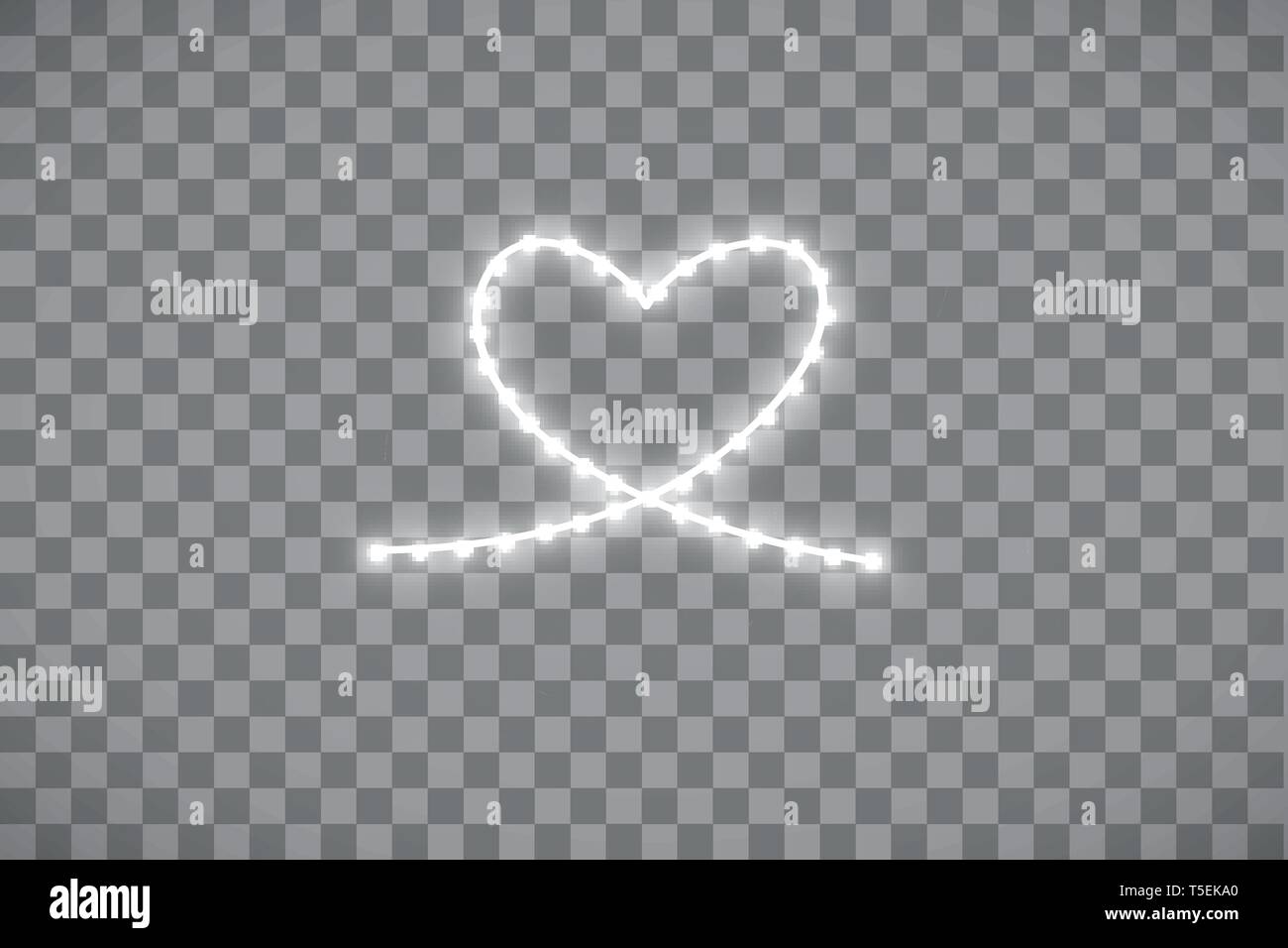 Track in the form of a strip of shiny LED strip in the shape of a heart ...