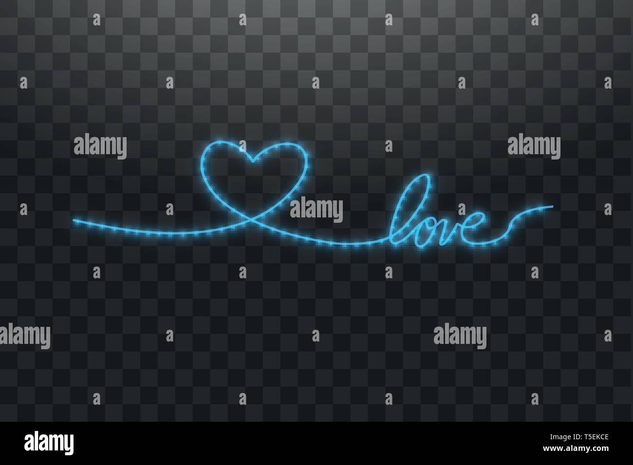 Track in the form of a strip of shiny LED strip in the shape of a heart ...