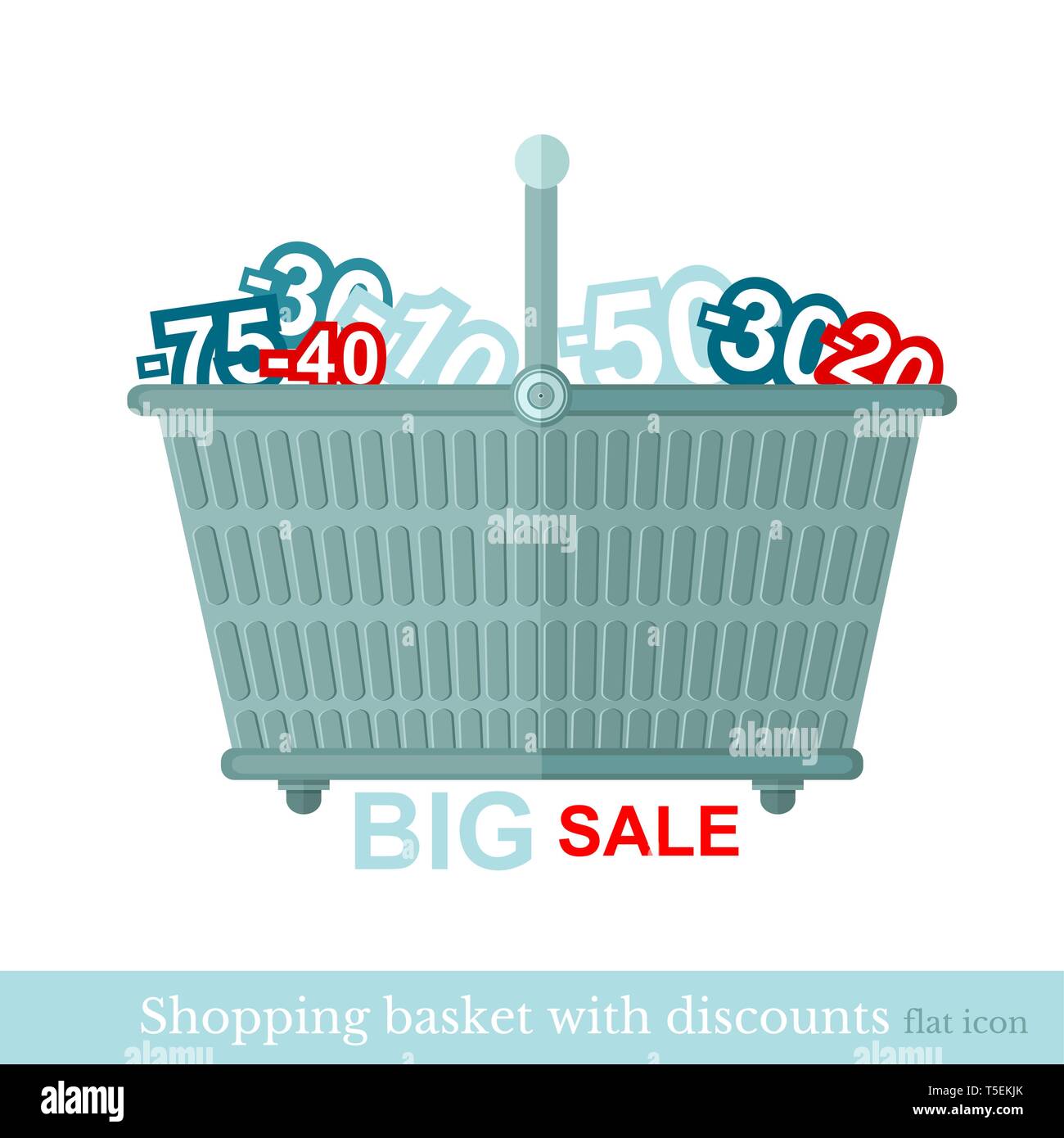 flat shoping basket with discount on white Stock Vector Image & Art - Alamy