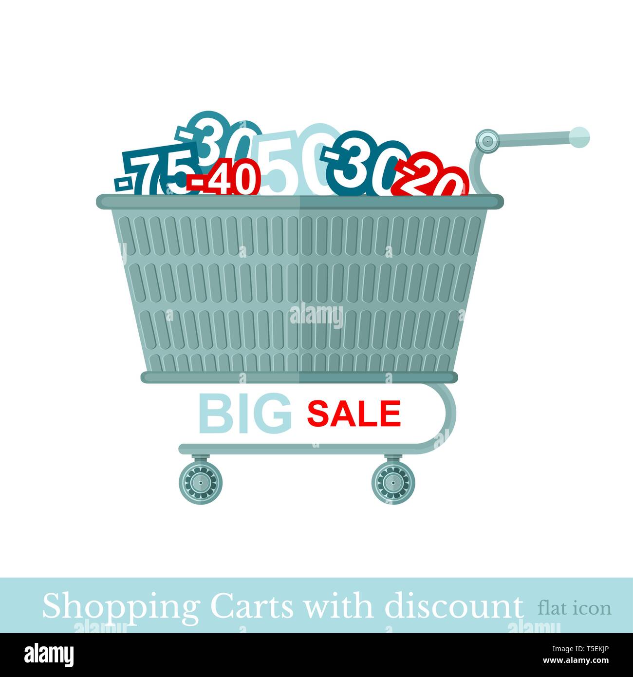 flat shopping carts with discount Stock Vector Image & Art - Alamy