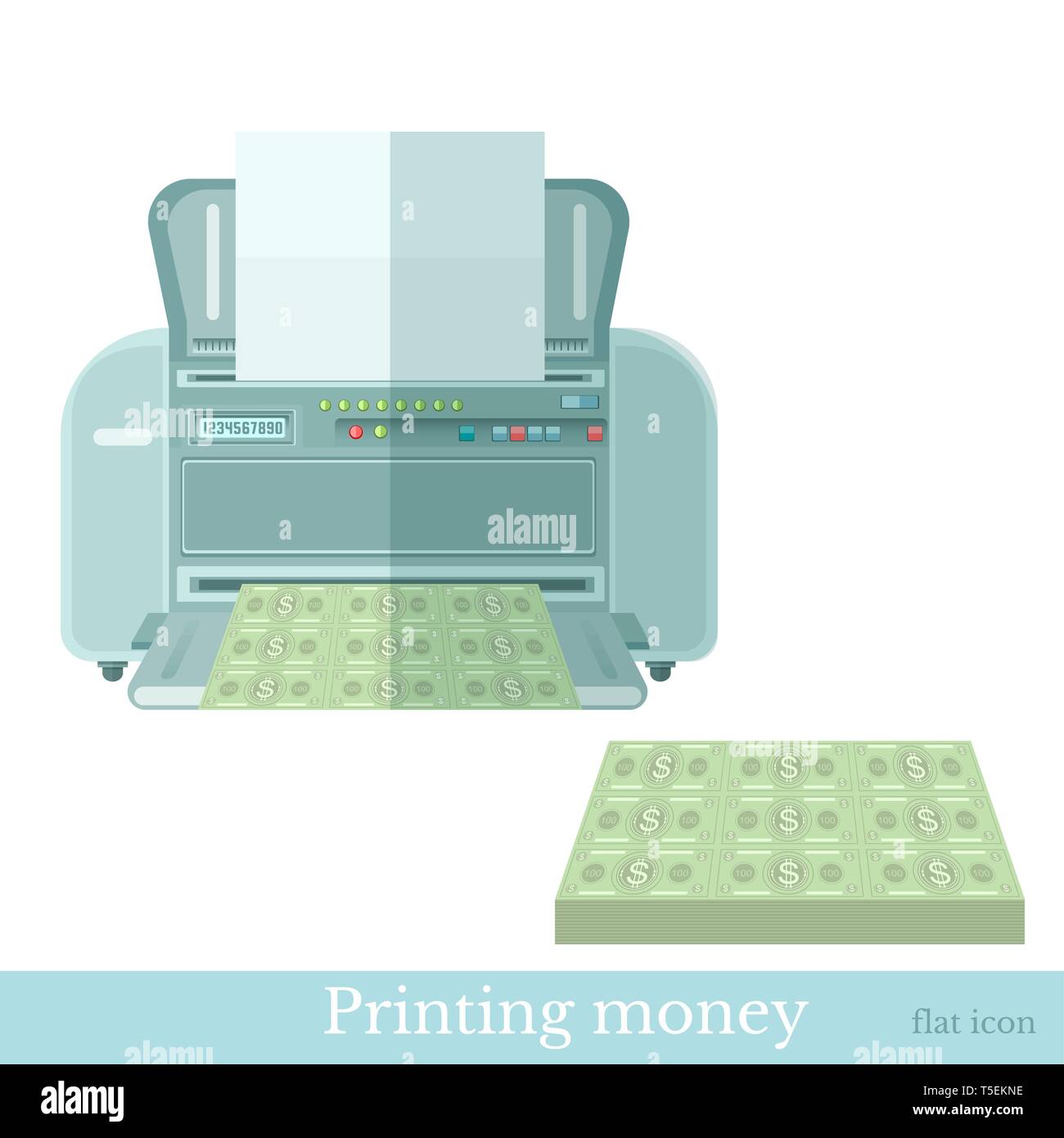 Money print machine Stock Vector Images - Alamy