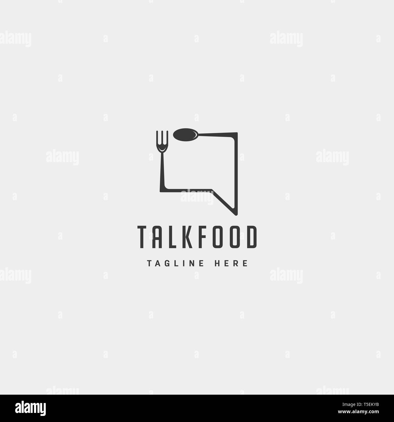 food message talk chat line outline simple flat logo design vector ...