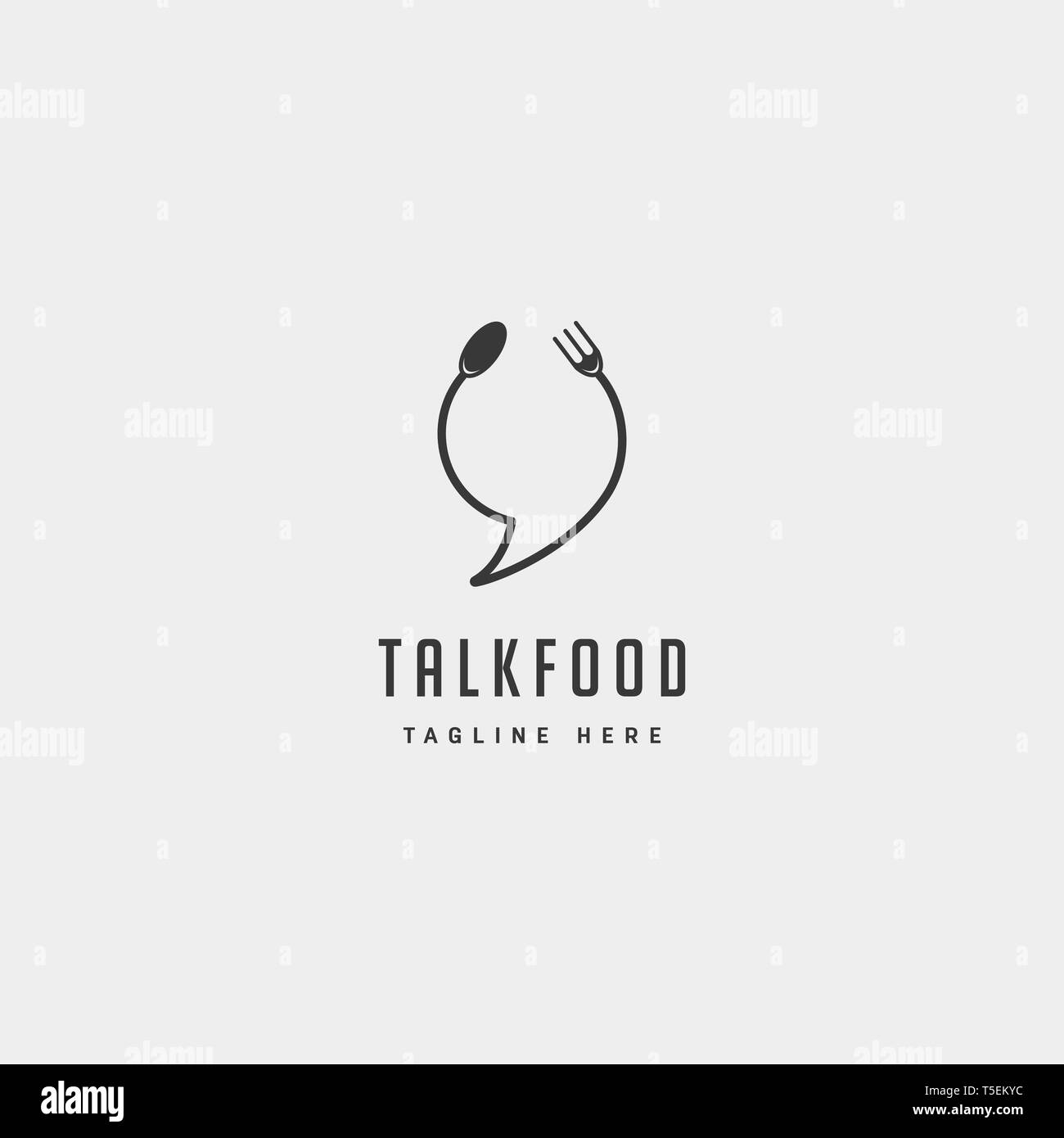 food message talk chat line outline simple flat logo design vector ...