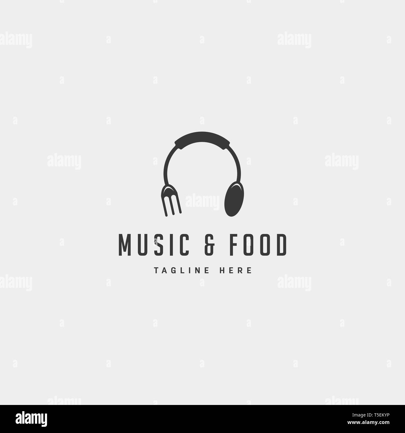 music food simple flat logo design vector illustration icon element ...