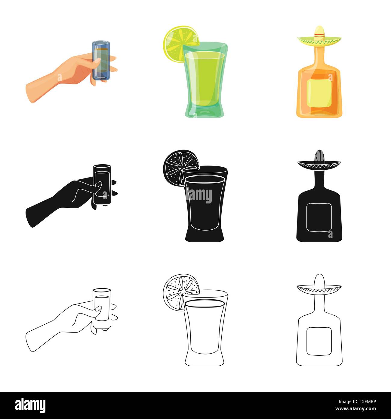 Vector design of cafe and Latin logo. Collection of cafe and national ...