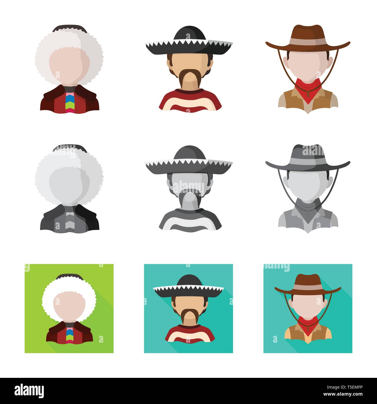 Vector illustration of imitator and resident symbol. Set of imitator ...