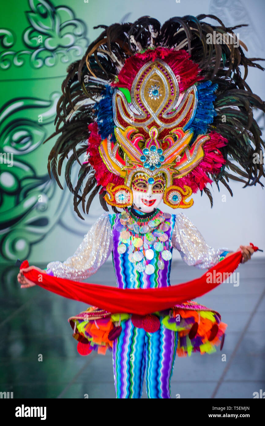 Filipino dancer from the Masskara festival of Bacolod perform at the ...