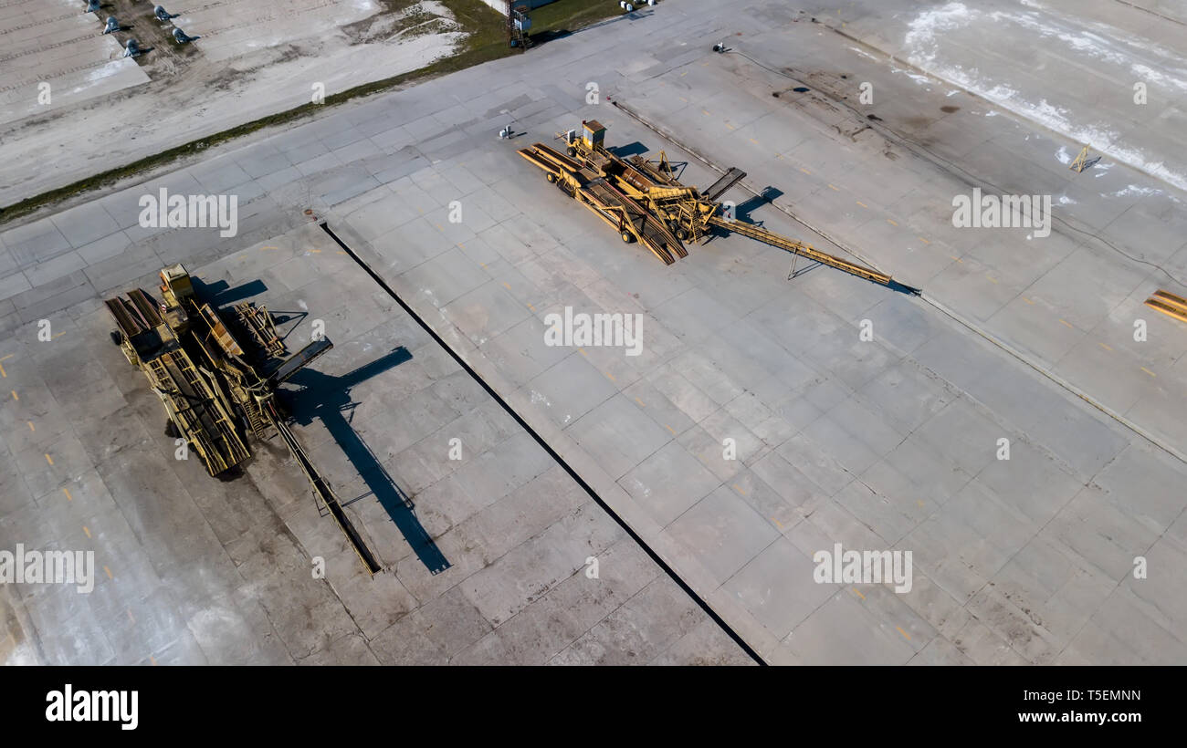 belt loaders at the industrial enterprise aerial photography Stock ...